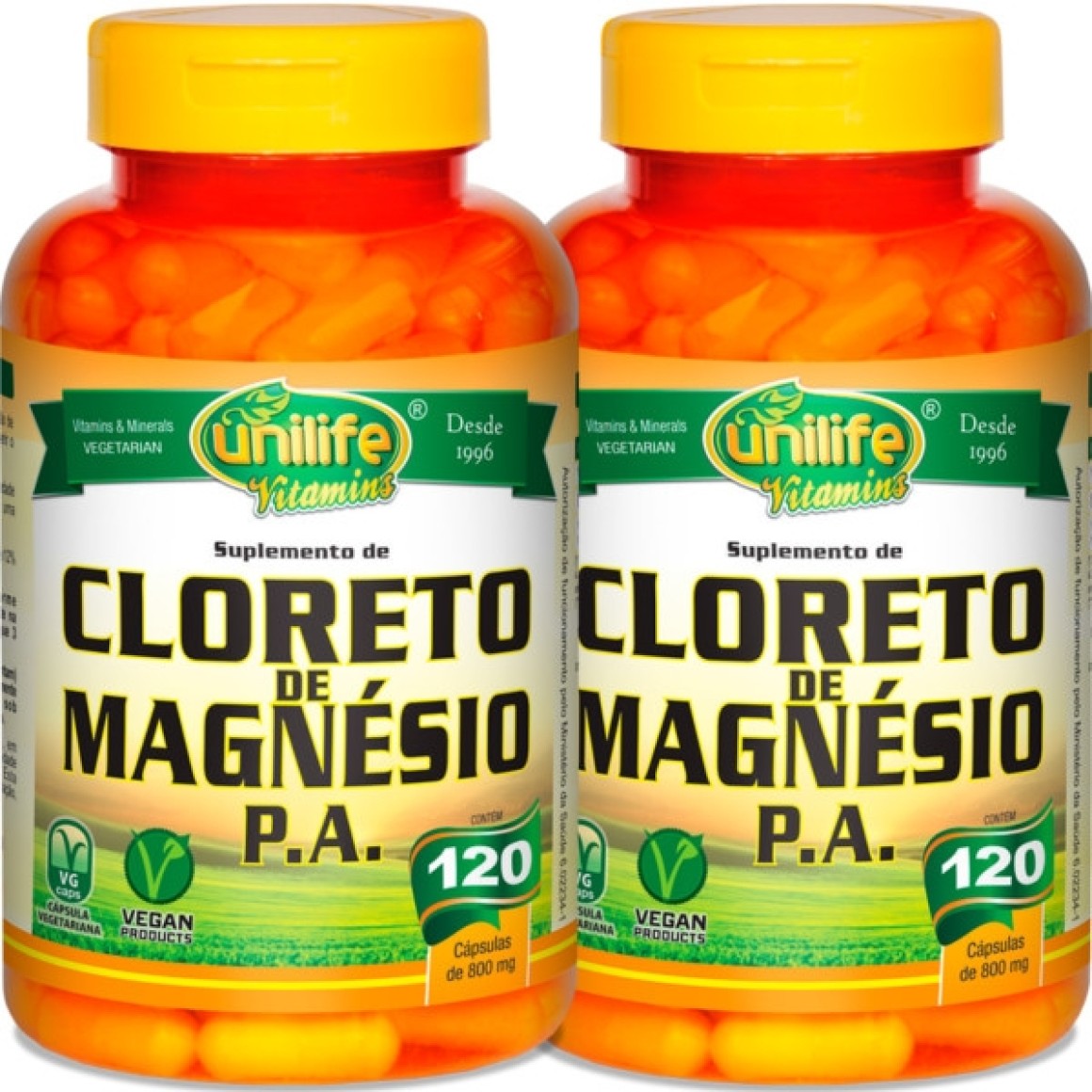 Cloreto De Magnésio Pa + Vit B6 120 Cápsulas 800 mg - Unilife
